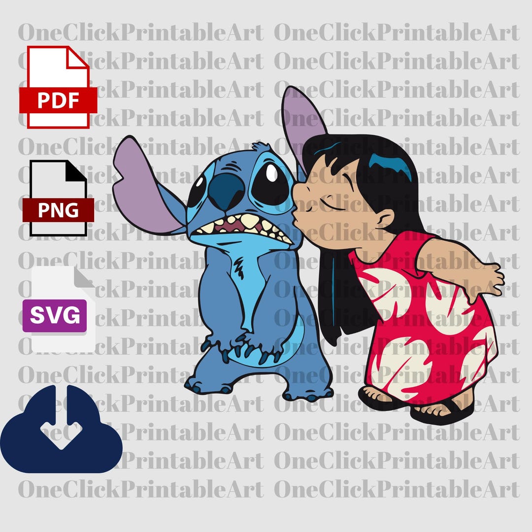 Stitch and Lilo SVG for Cricut, Lilo and Stitch Print, Layered Stitch ...