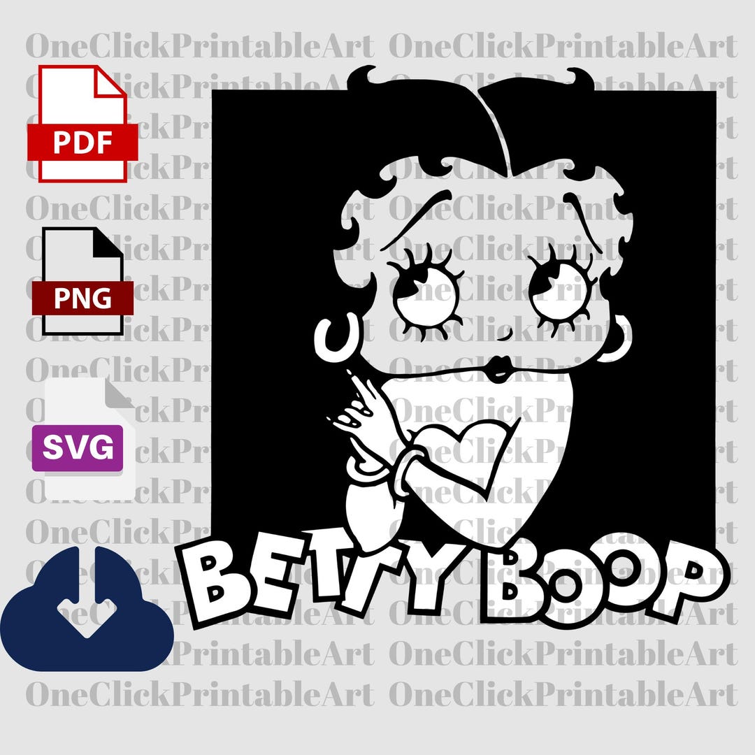 Betty Boop Svg, Betty Boop Head, Cute Boop Svg, Betty Boop Clipart, Cut ...