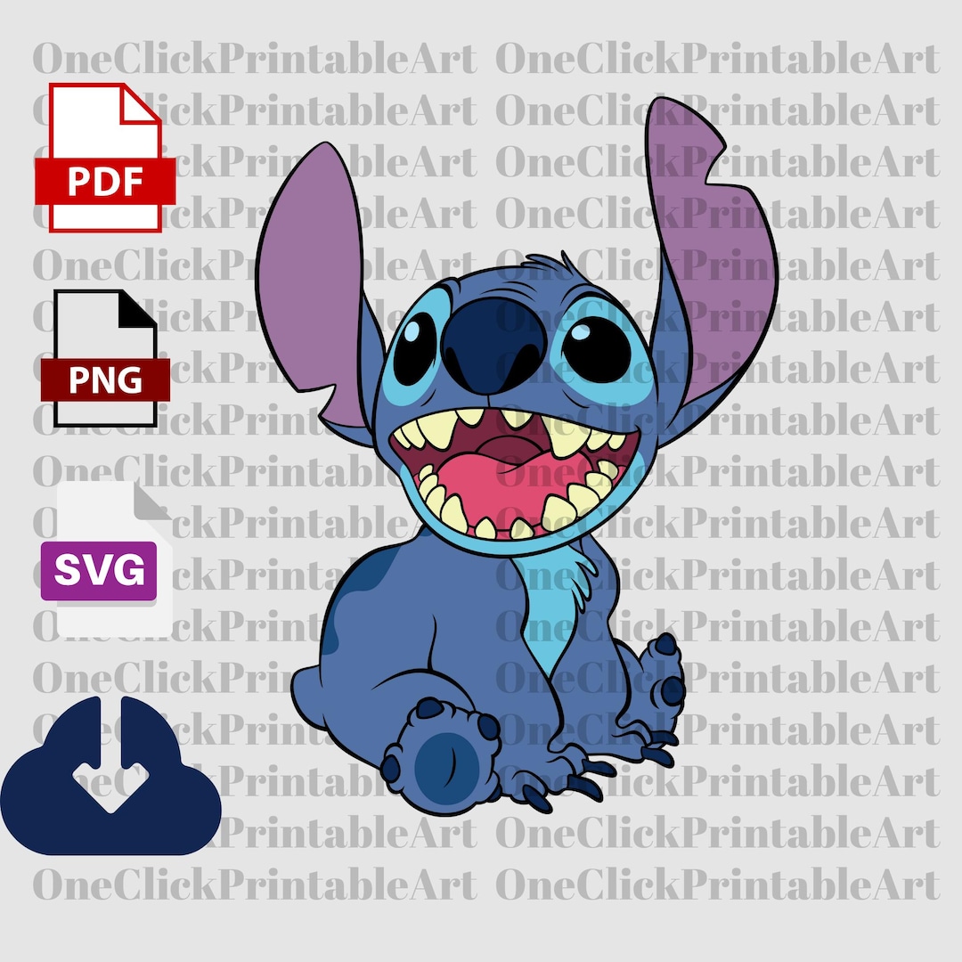 Stitch Smile SVG for Cricut, Lilo and Stitch Print, Layered Stitch ...