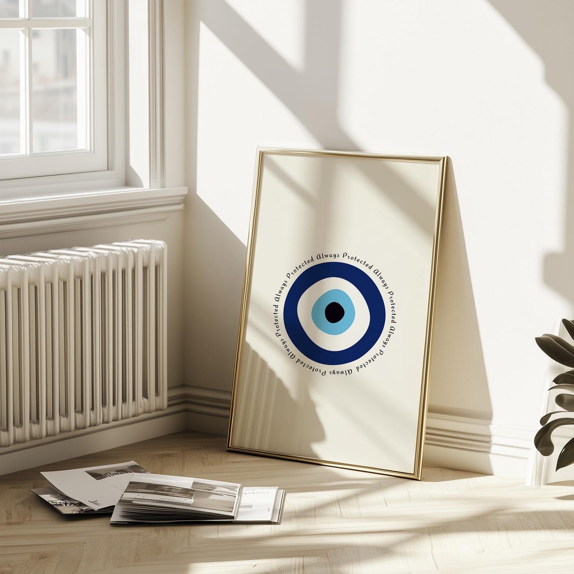Evil Eye Printable Art, Always Protected Poster, Nazar Amulet Wall ...