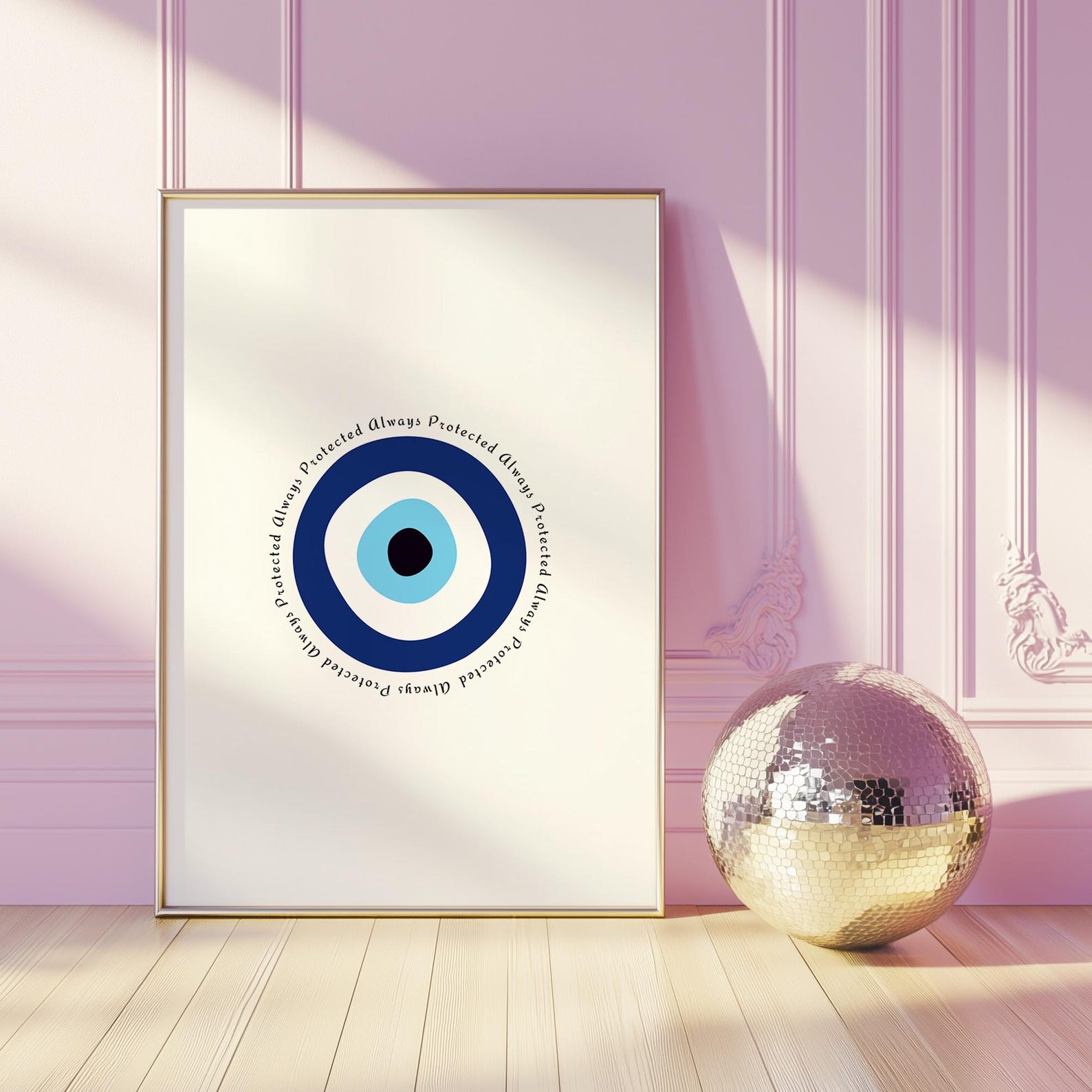 Evil Eye Printable Art, Always Protected Poster, Nazar Amulet Wall ...