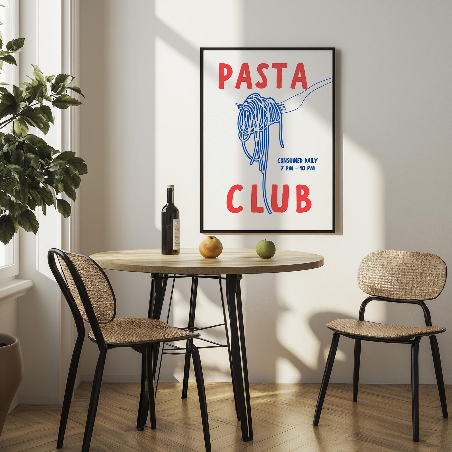 Pasta Club Print Set: Italian Kitchen Wall Art (digital Download) - Etsy