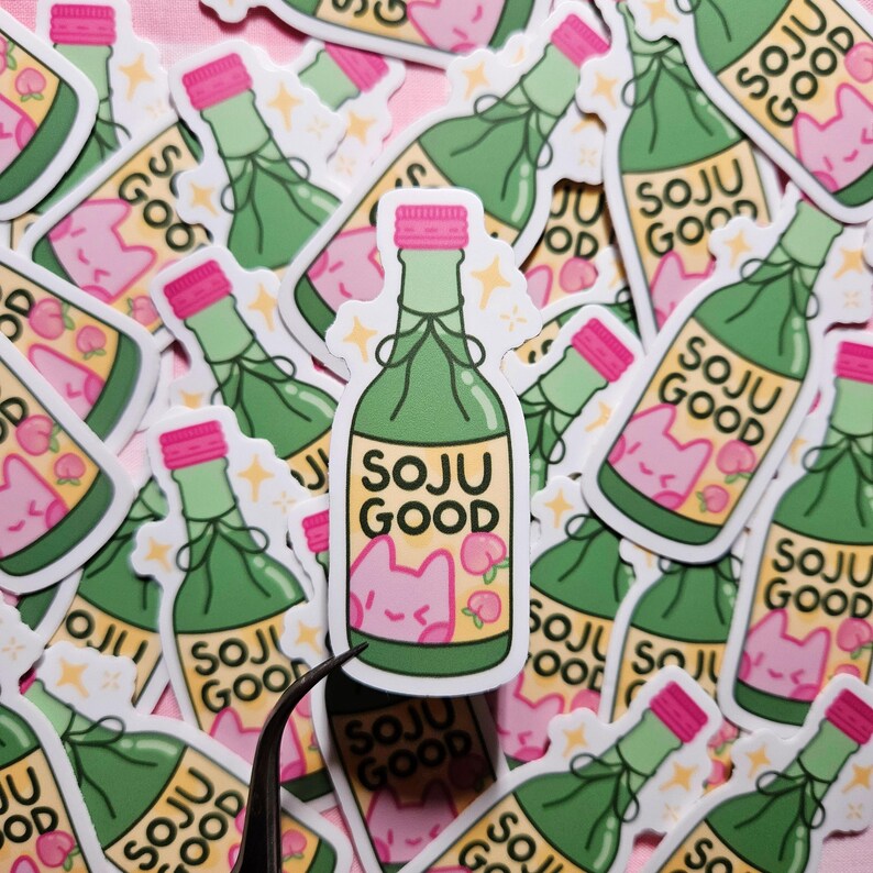 Korean Soju Bottle - Die Cut Sticker || Laptop, Water Bottle ...