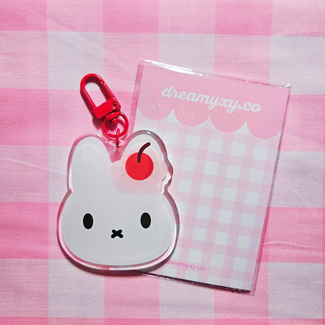 Cute Miffy Cherry Keychain - Cute Keychain, Front Side Epoxy Acrylic ...