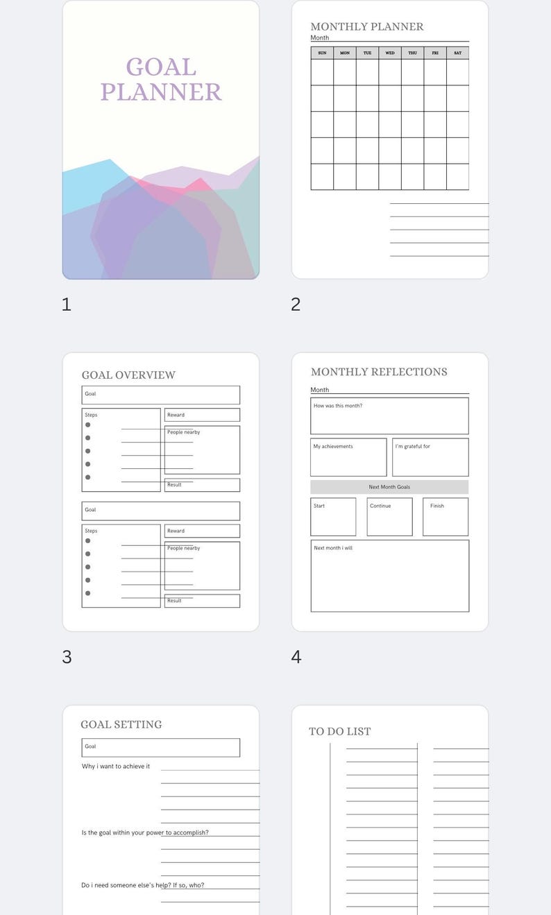 Goals Planner PDF | Goals | Printable | Gym | Exercise | Dreams ...