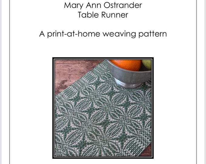 Mary Ann Ostrander Overshot Table Runner Weaving PATTERN. PDF Instant ...
