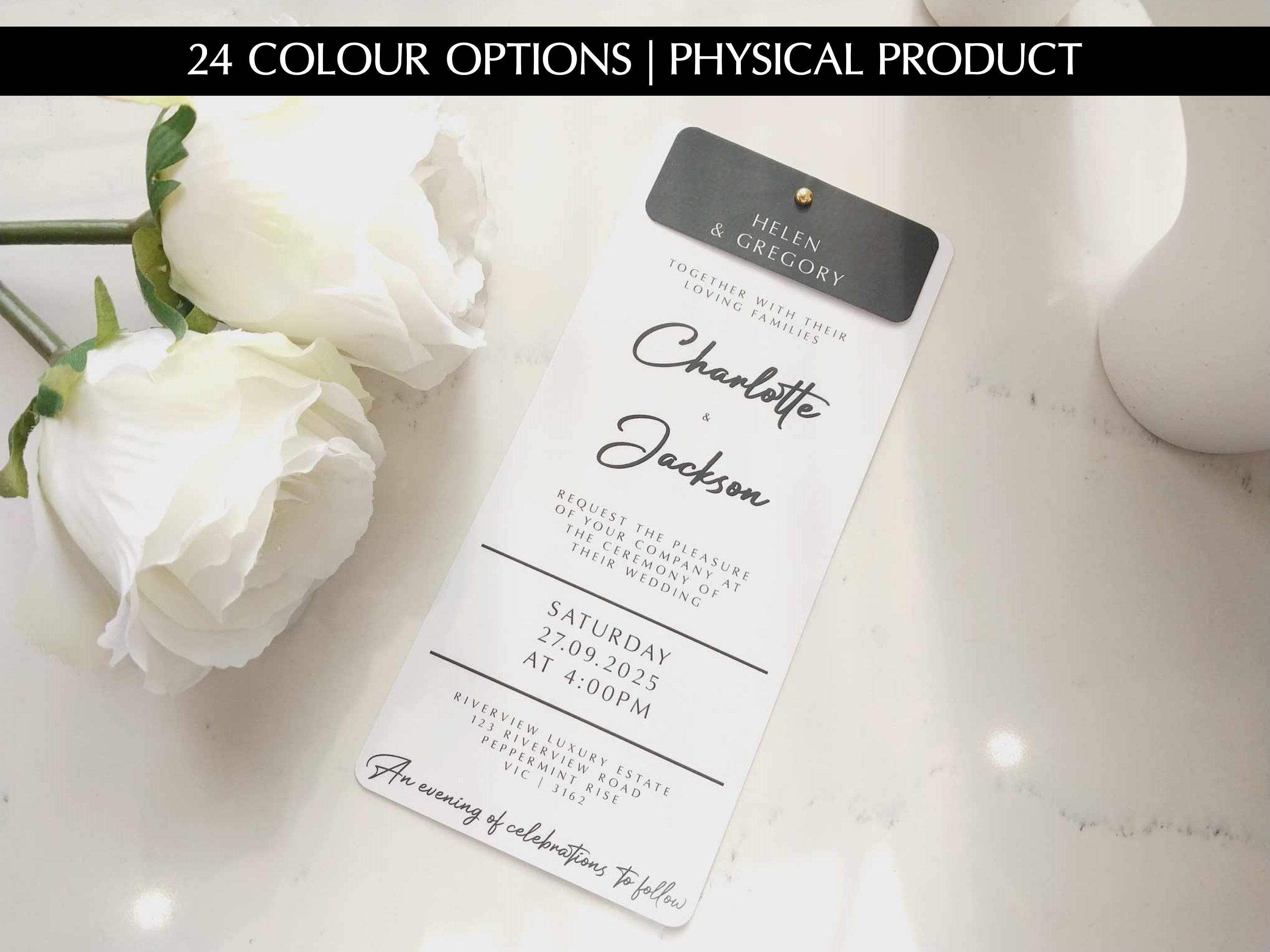 Wedding Invitation With Personalized Guest Name Tag Matte Laminated ...