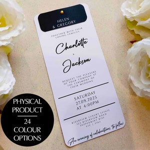 Sample Wedding Invitation With Guest Name Tag RSVP Matte Finish Gold ...