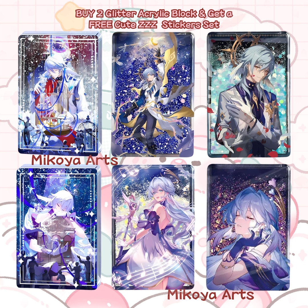 HSR Sunday Liquid Glitter Acrylic Block 9*6cm | 3.54*2.4" Honkai Star ...