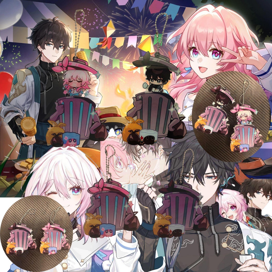HSR Sliding Keychain Honkai Star Rail Keychain Trashcan Keychain Honkai ...