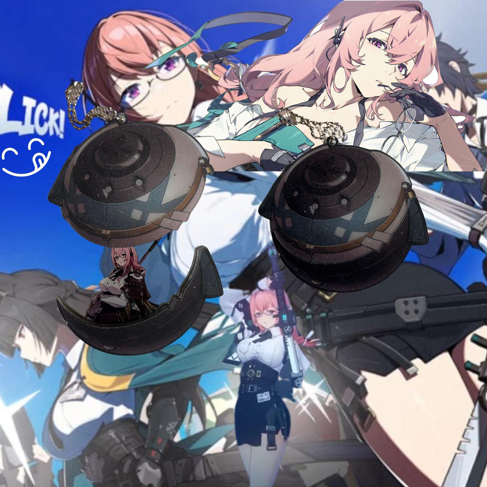 ZZZ Miyabi Yanagi Harumasa W Engine Sliding Keychain Zenless Zone Zero ...