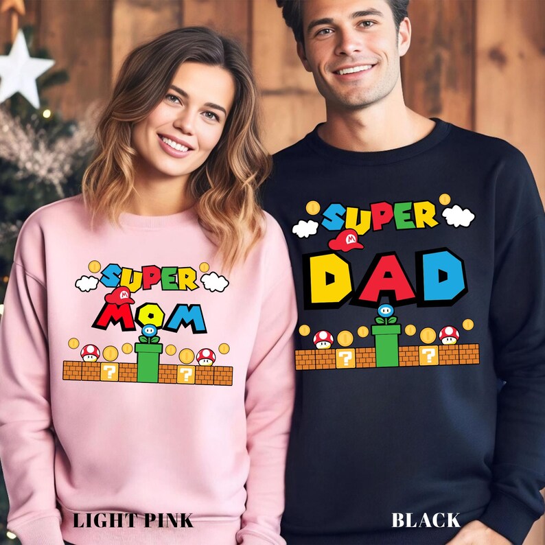 Super Mario Sweatshirt, Mario Mom Dad Bro Sis Shirt, Mario Shirts ...