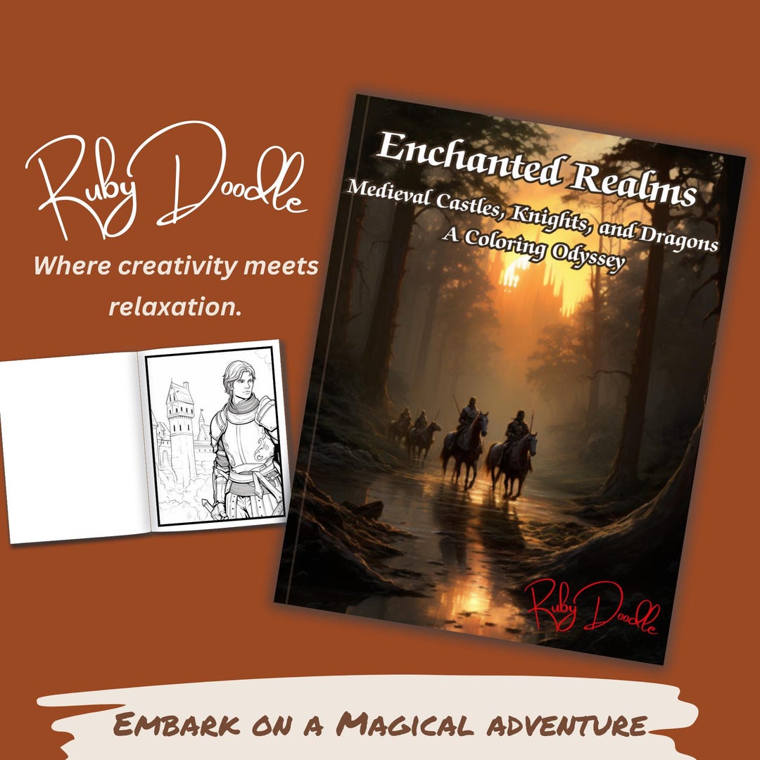 Enchanted Realms - Medieval Castles, Knights, and Dragons - A Coloring ...