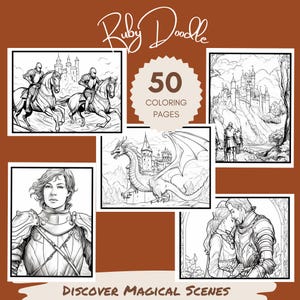 Enchanted Realms - Medieval Castles, Knights, and Dragons - A Coloring ...