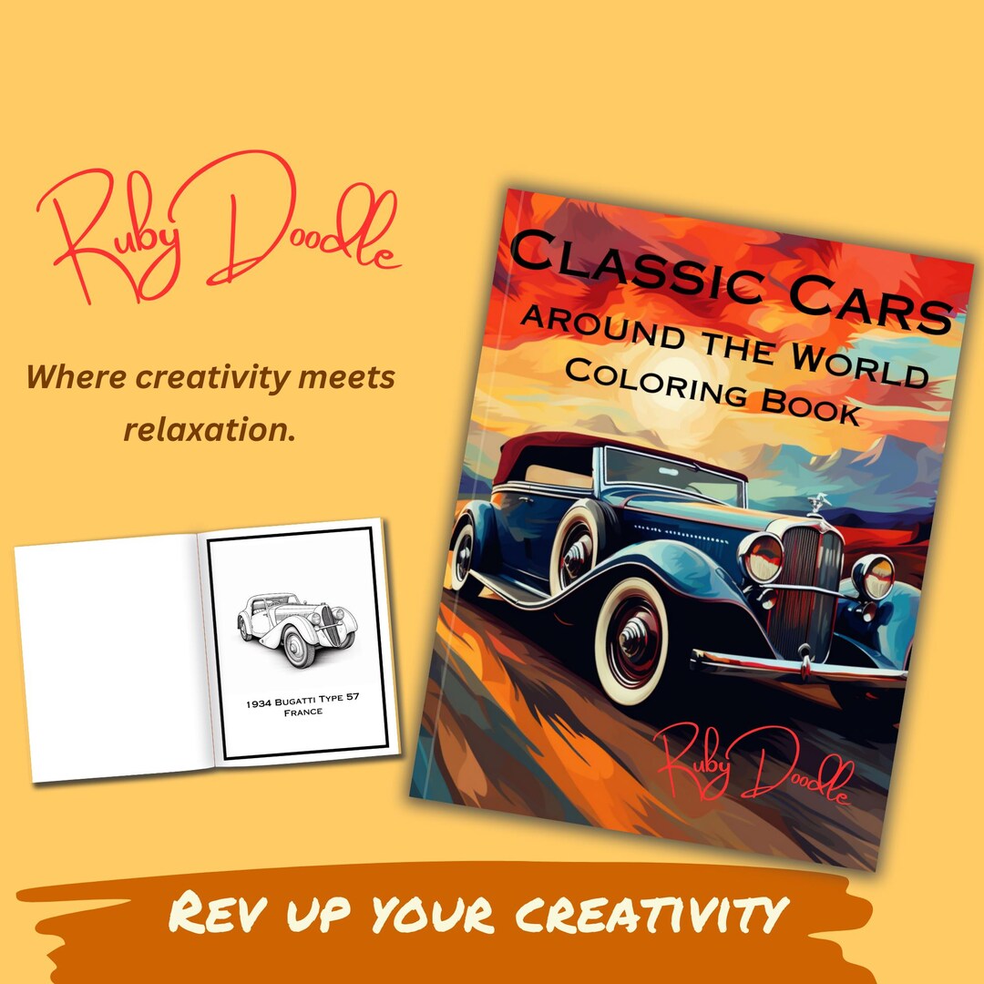 Classic Cars Around the World Coloring Book Printable Coloring Pages by ...