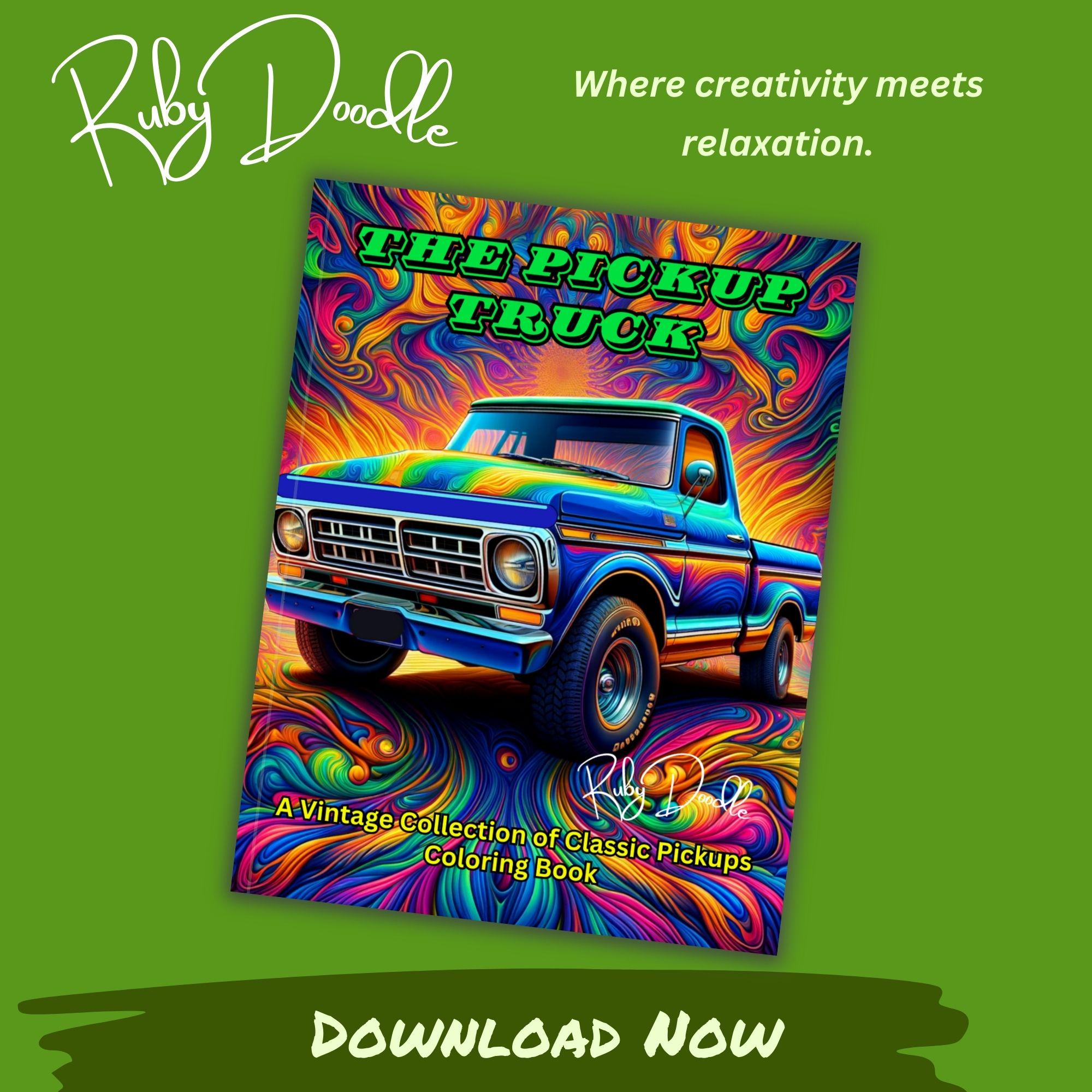 The Pickup Truck Coloring Book - A Vintage Collection of Classic Pickup ...