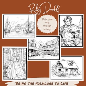Enchanted Realms - Medieval Castles, Knights, and Dragons - A Coloring ...