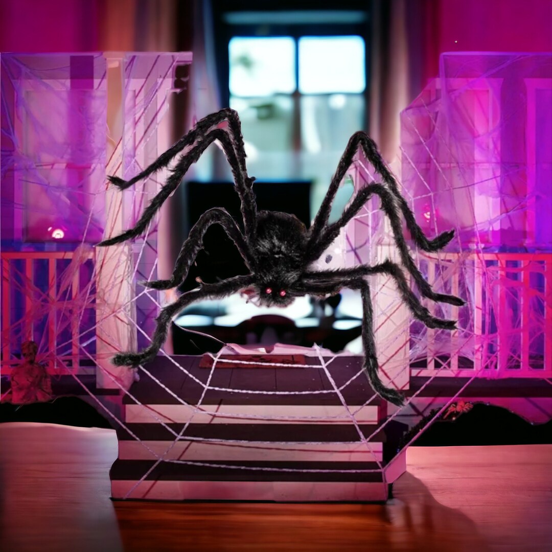 5ft Giant Hairy Spider Halloween Decor Scary Fake Spider Prop for ...