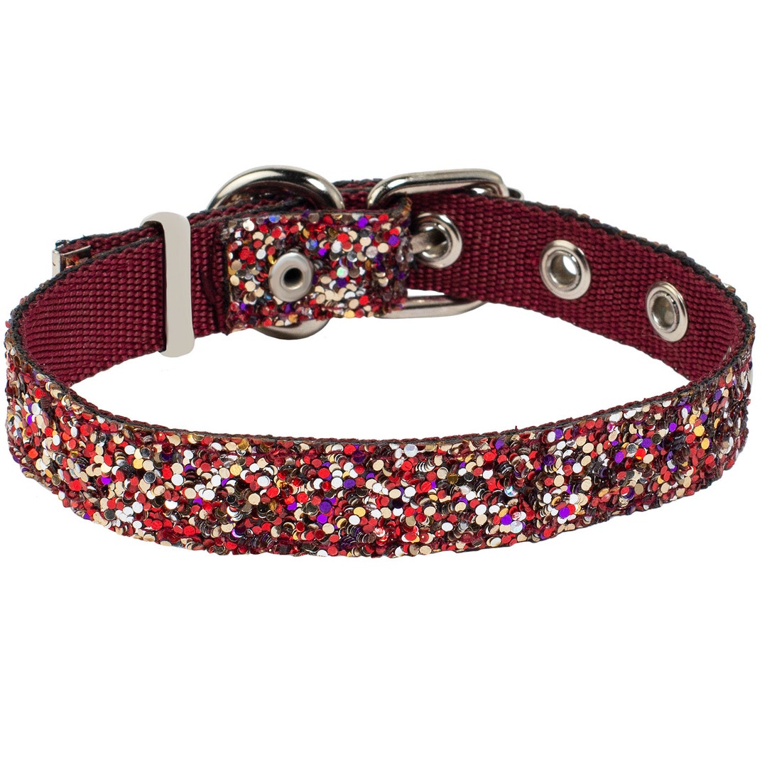 Glitter Small Dog or Cat Collar Bling Pet Collars, Red Collars for Pets ...