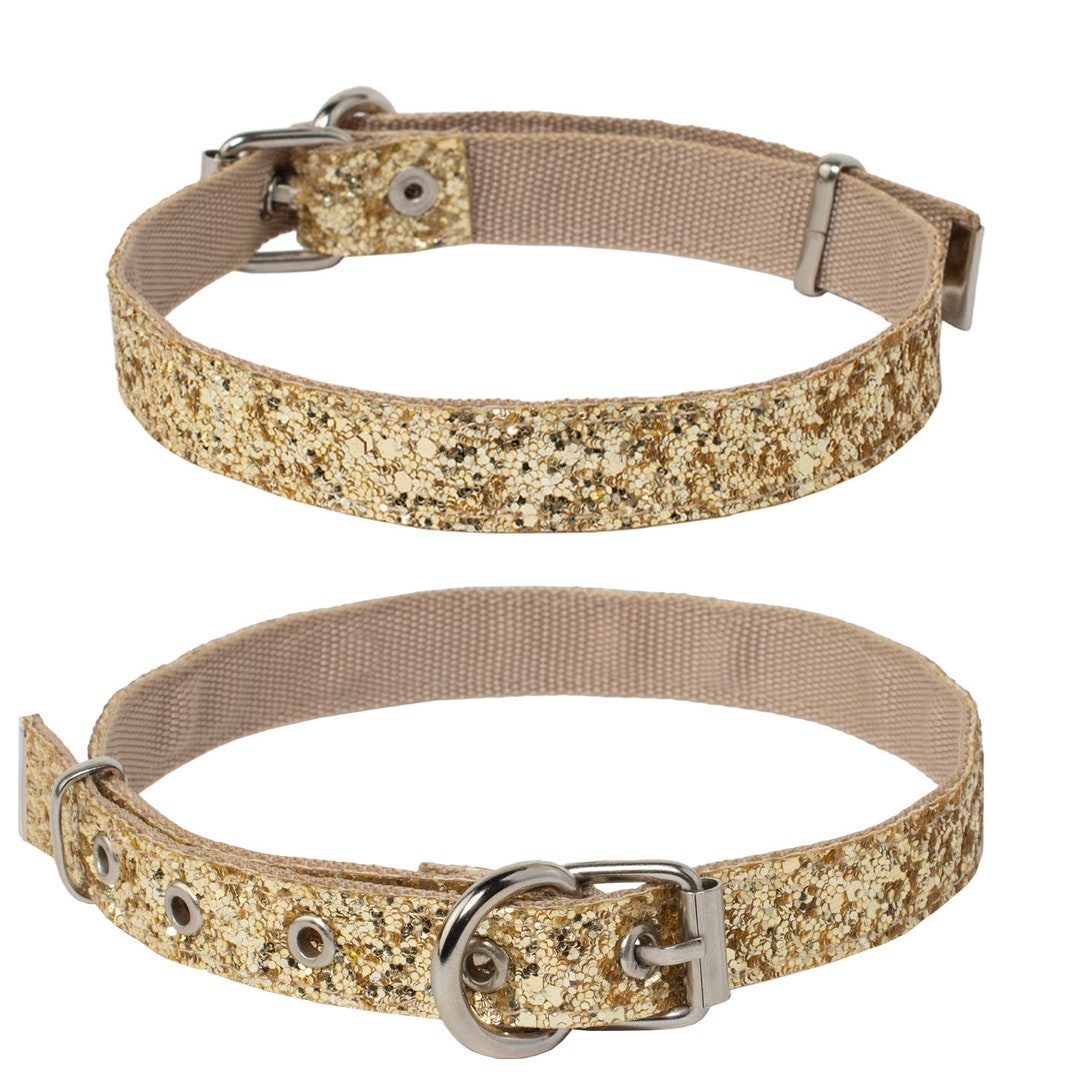 Glitter Small Dog Bling Pet Collars, Rose Gold Collars for Pets, Pet ...