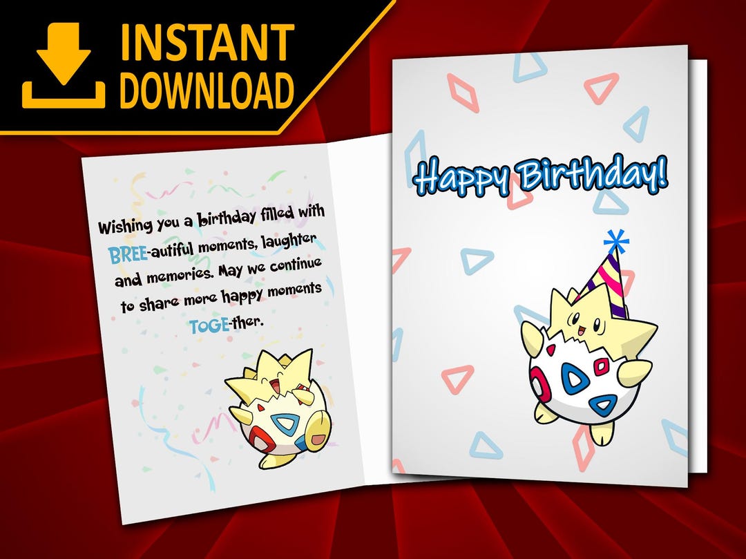 Pokemon Togepi Birthday Greeting Card - Etsy