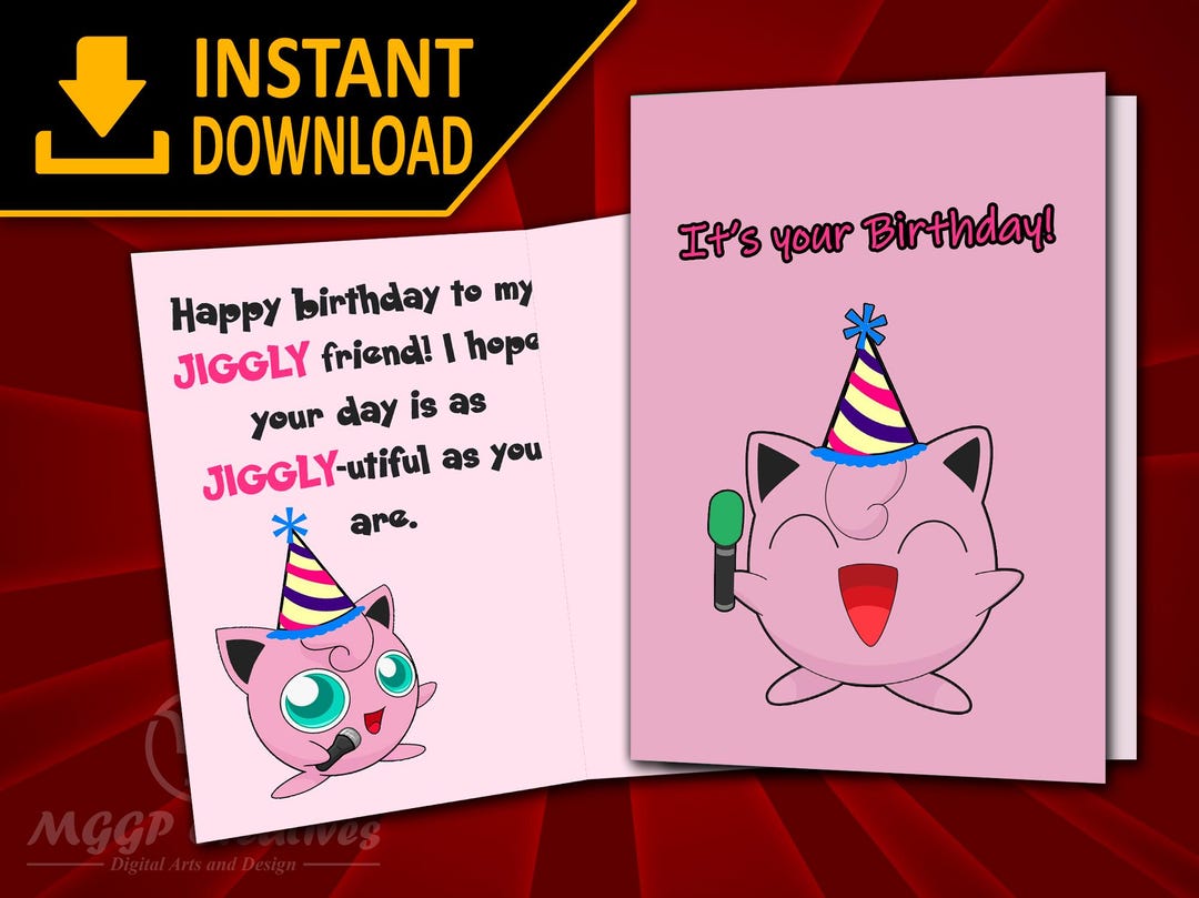 Pokemon Jigglypuff Birthday Greeting Card - Etsy
