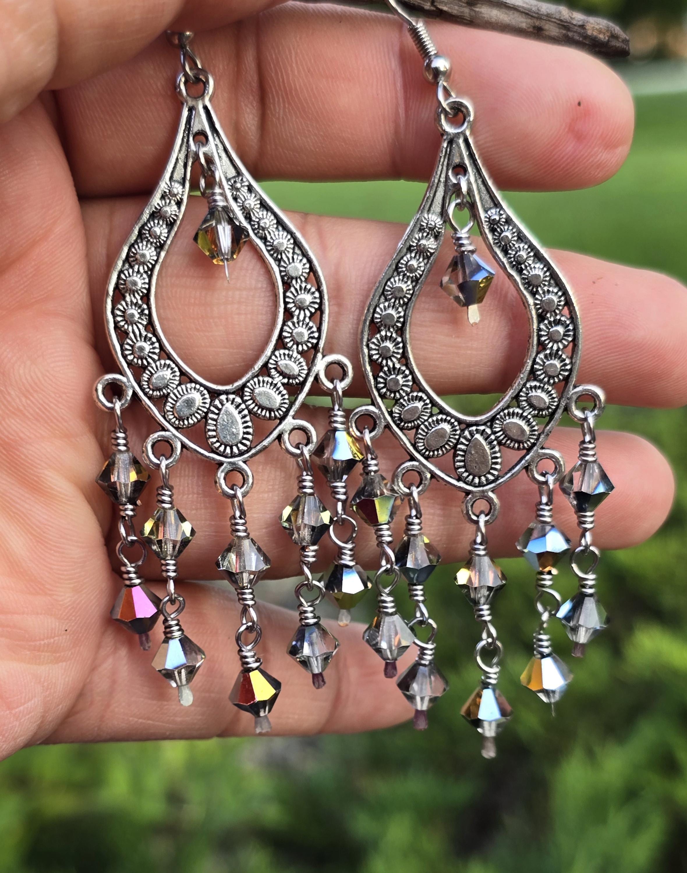 Crystal Marea Preciosa Crystal Boho Chandelier Statement Earrings - Etsy