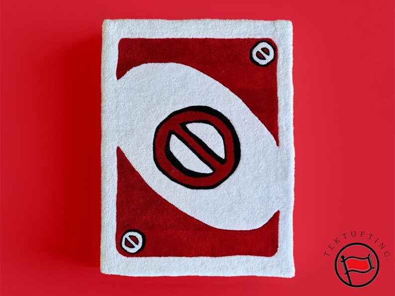 Uno Reverse Card Tufted Rug | Playful Game-inspired Decor | Handmade - Etsy
