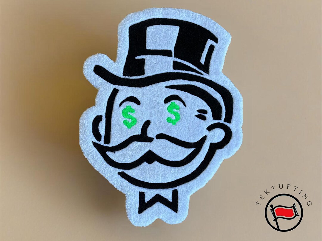 Monopoly Tufted Rug Moneybags Inspired Design Handmade Rug, Unique Home ...