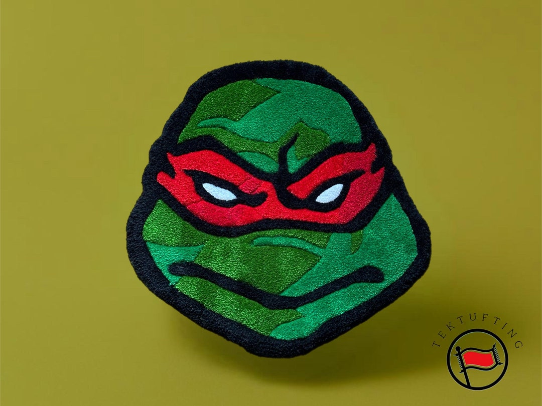 Handmade Tufted Rug - Ninja Turtle Face Design - Unique Cartoon ...