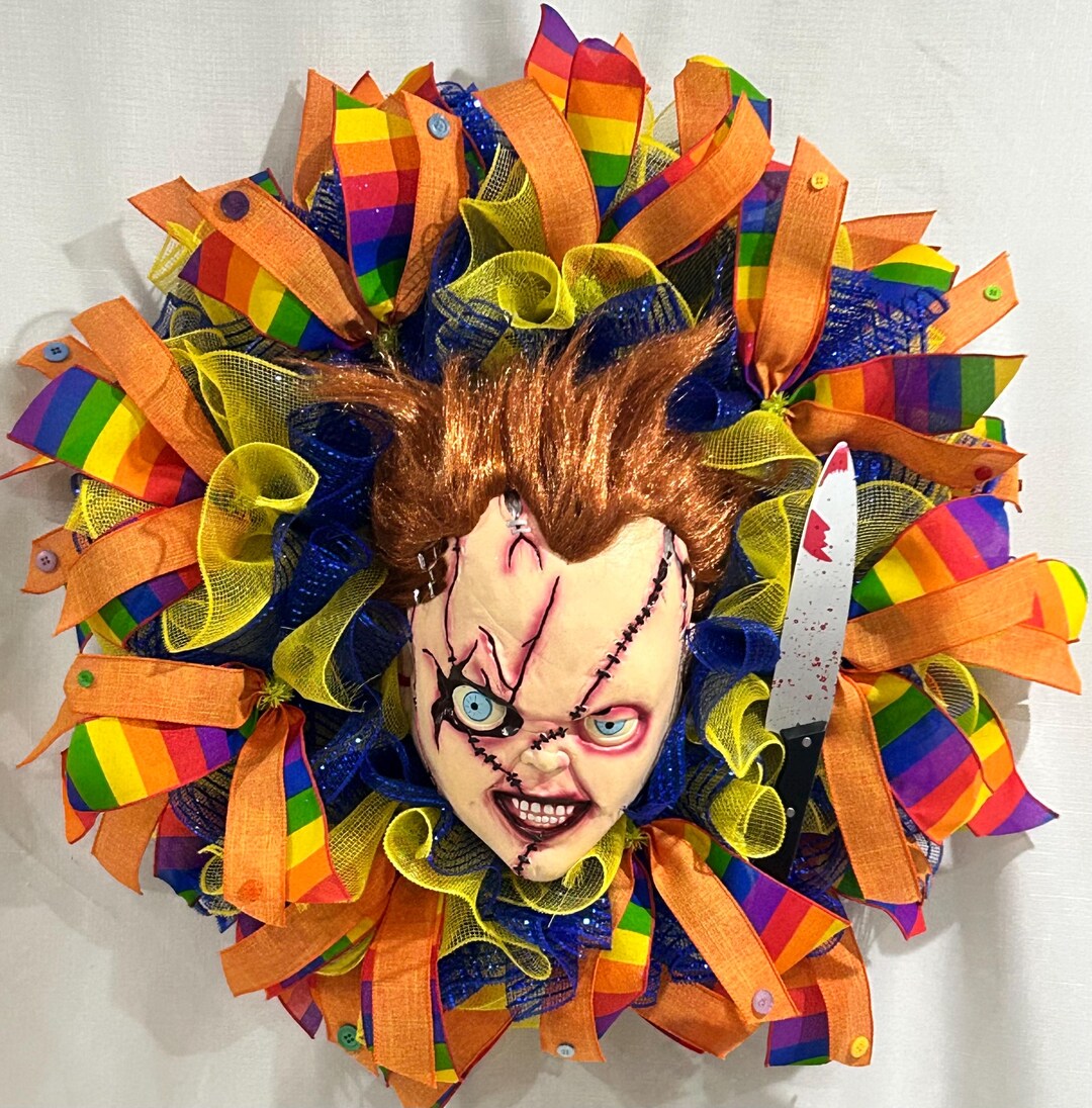 Chucky Horror Wreath: Handmade Halloween Fandom Decor/gothic/door ...