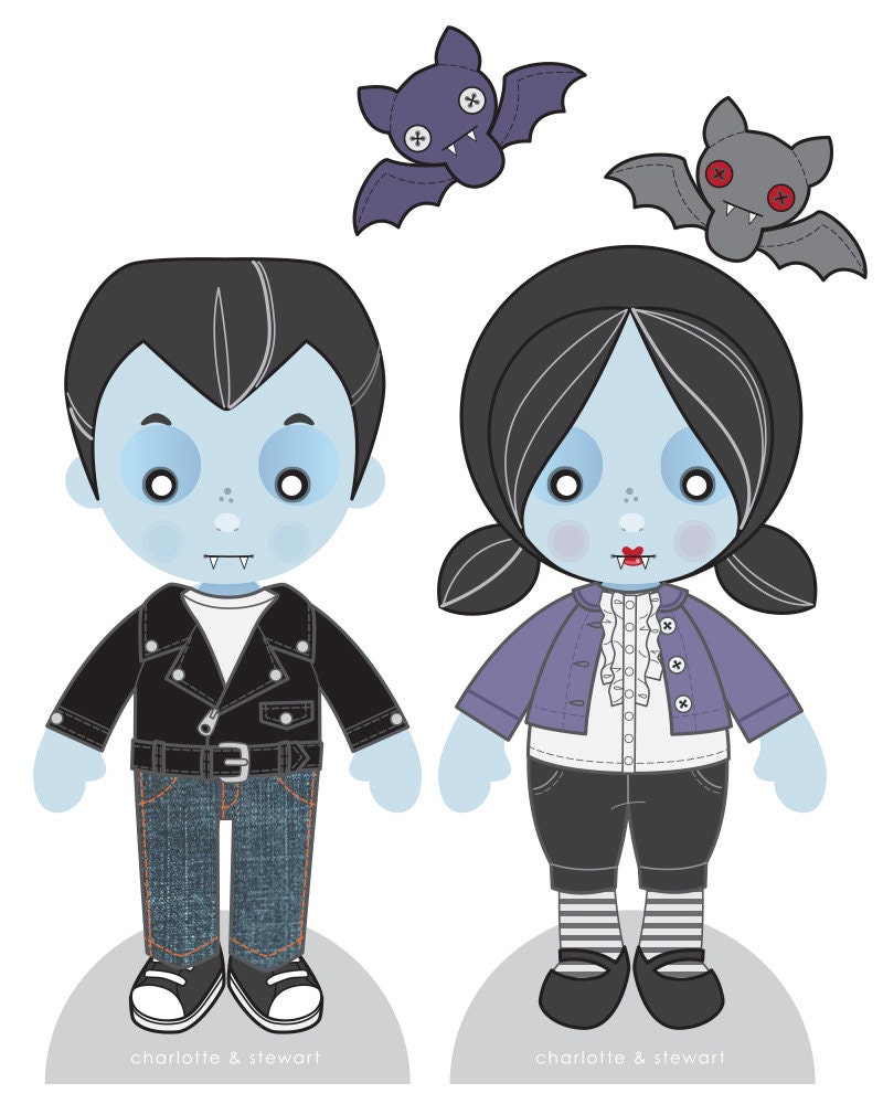 Printable PDF - Vampire Paper Dolls - Etsy