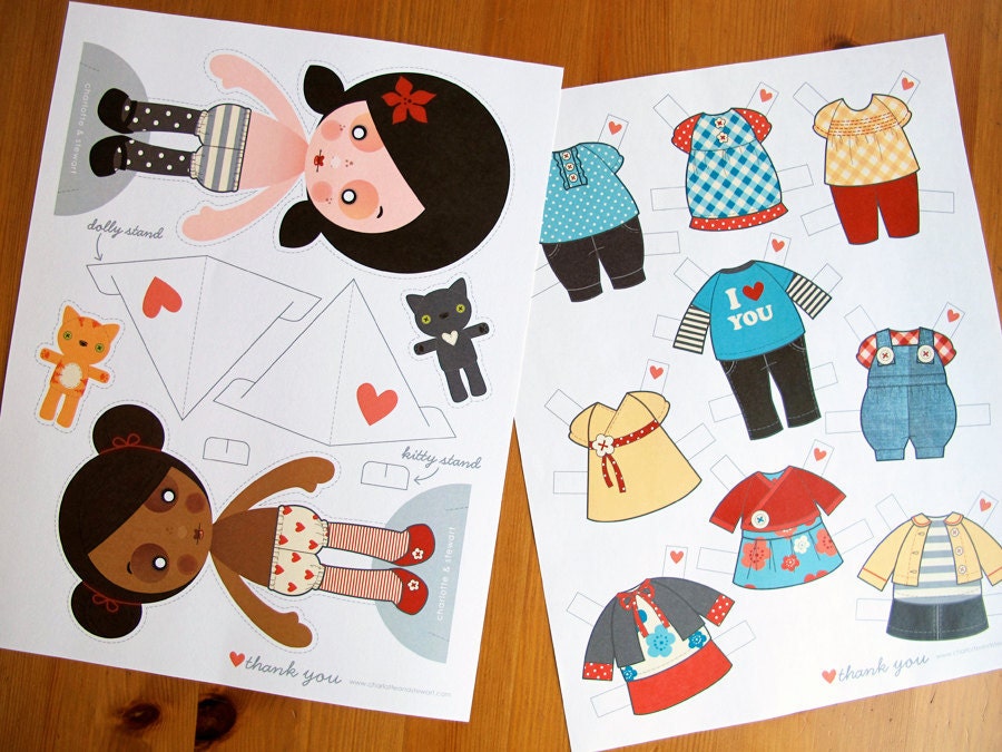 Printable PDF - Paper Dolls - Etsy