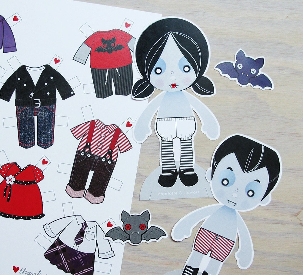 Printable PDF - Vampire Paper Dolls - Etsy