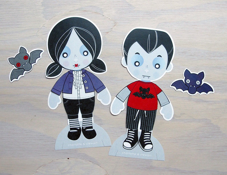 Printable PDF Vampire Paper Dolls - Etsy Portugal