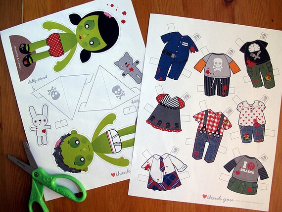 Zombie Paper Doll Printables