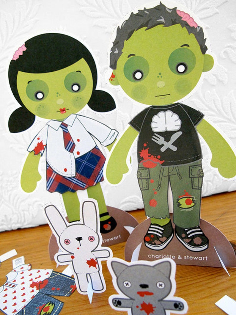 Printable PDF - Zombie Paper Dolls - Etsy