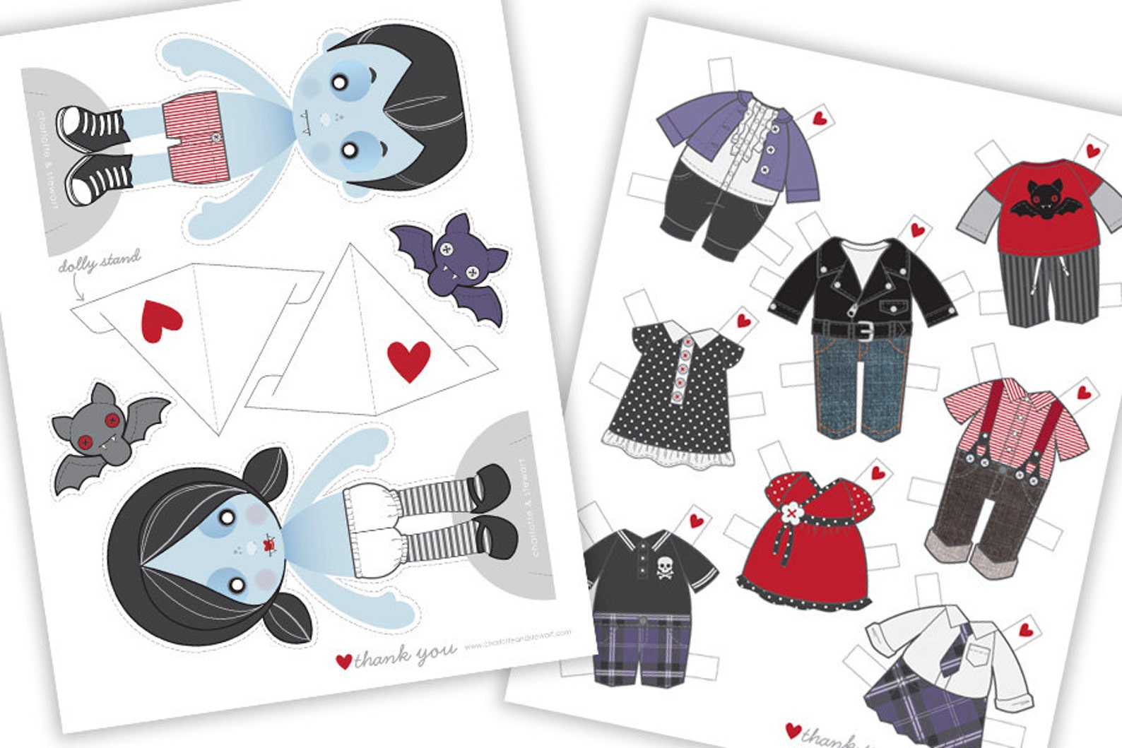 Printable PDF - Vampire Paper Dolls - Etsy