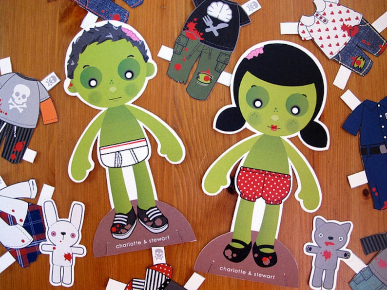 Printable PDF - Zombie Paper Dolls - Etsy