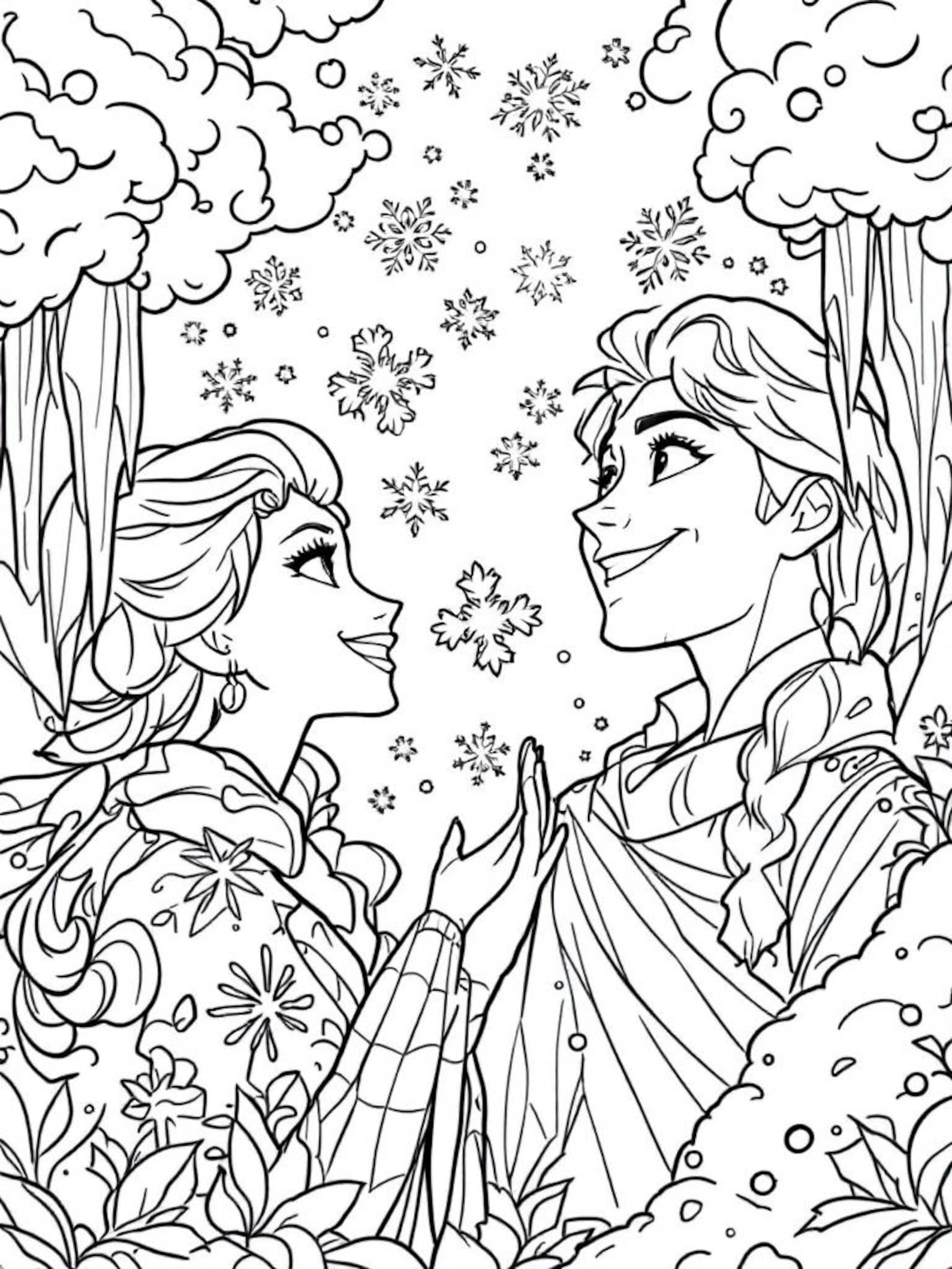 55- Disney Frozen Inspired Coloring Pages With/ Bonus 3 Colored Jpegs ...