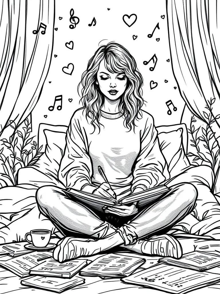 111 - Taylor Swift Inspired Coloring Pages With Bonus Jpegs - Etsy