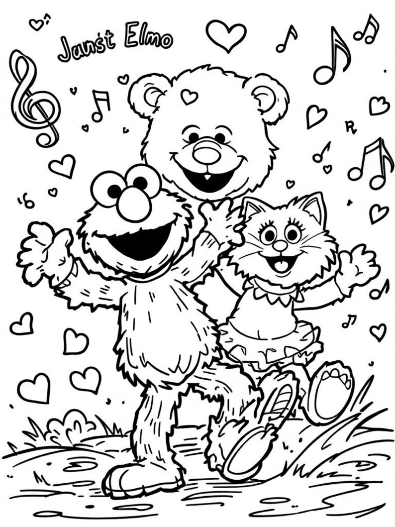 100 Elmo Inspired Coloring Pages With Bonus- 3 Colored Pics- Jpegs ...