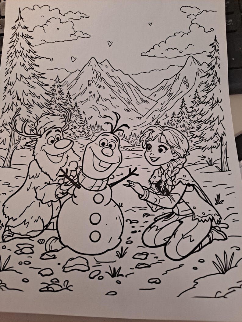 55- Disney Frozen Inspired Coloring Pages With/ Bonus 3 Colored Jpegs ...