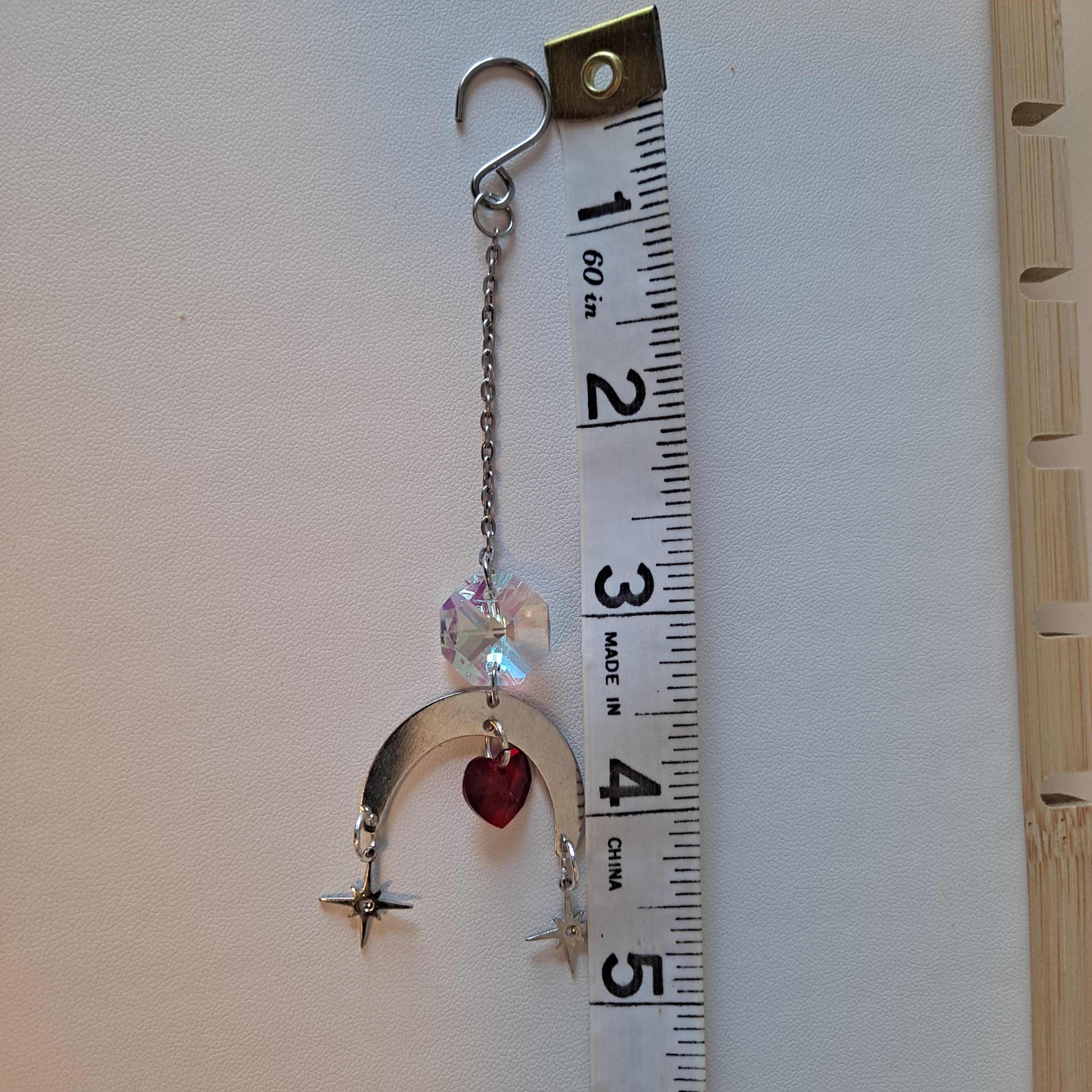 Swarovski Crystal Moon Red Heart Ornament - Etsy