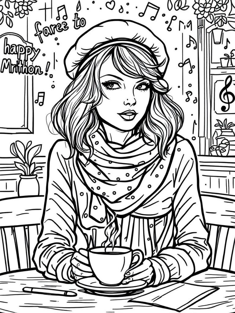 111 - Taylor Swift Inspired Coloring Pages With Bonus Jpegs - Etsy