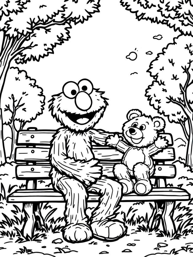 100 Elmo Inspired Coloring Pages With Bonus- 3 Colored Pics- Jpegs ...