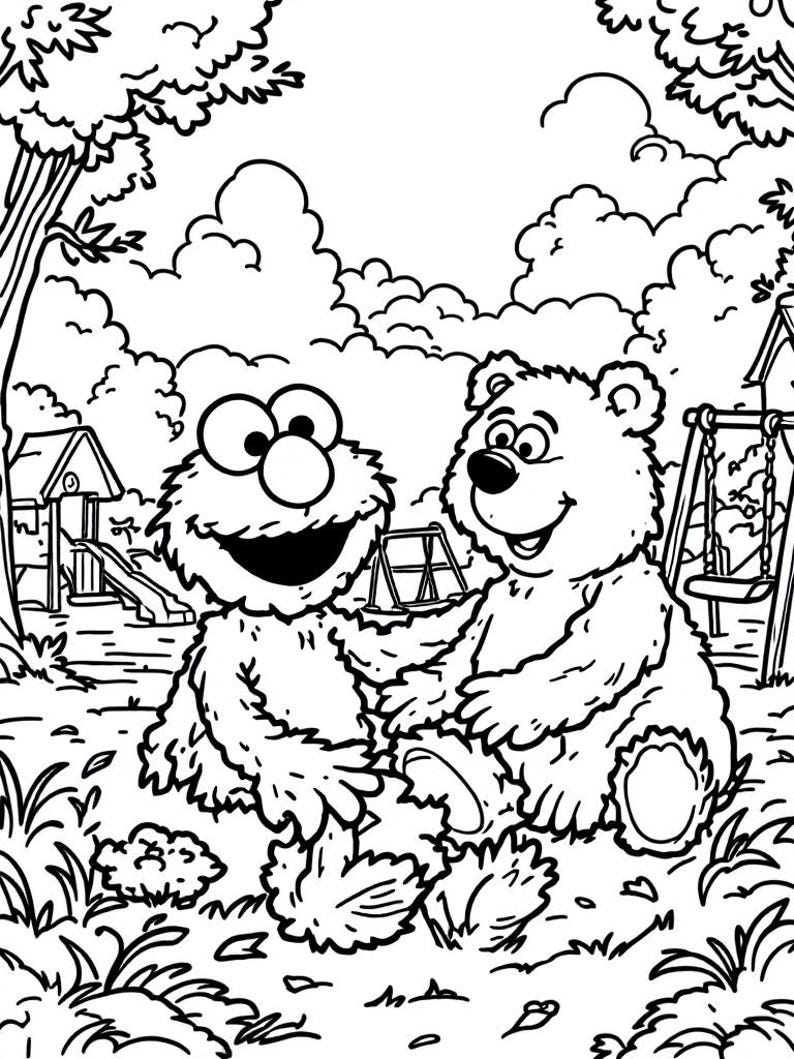 100 Elmo Inspired Coloring Pages With Bonus- 3 Colored Pics- Jpegs ...
