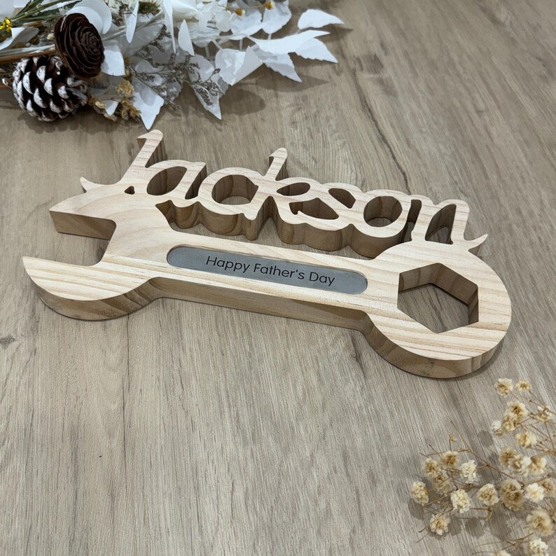 Custom Wooden Wrench Nameplate: Personalized Engraved Desk Ornament - Etsy