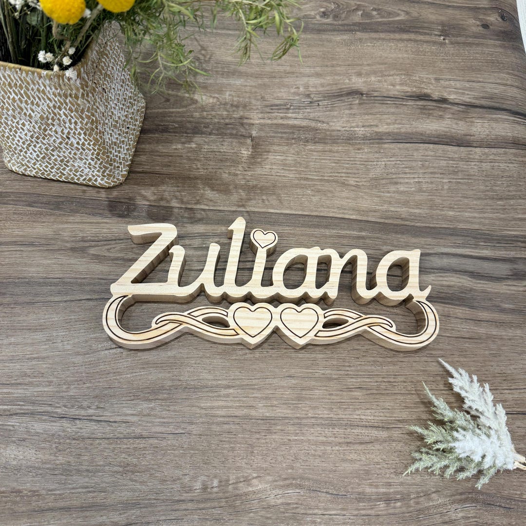 Personalized Heart Wooden Name Sign: Handmade Love Tags - Etsy