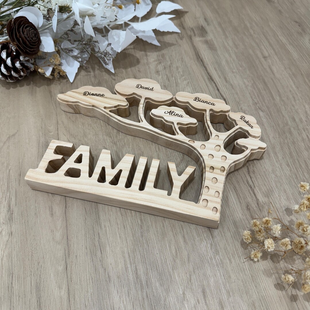Personalized Wooden Custom Family Tree, Custom Family Tree Sculpture ...